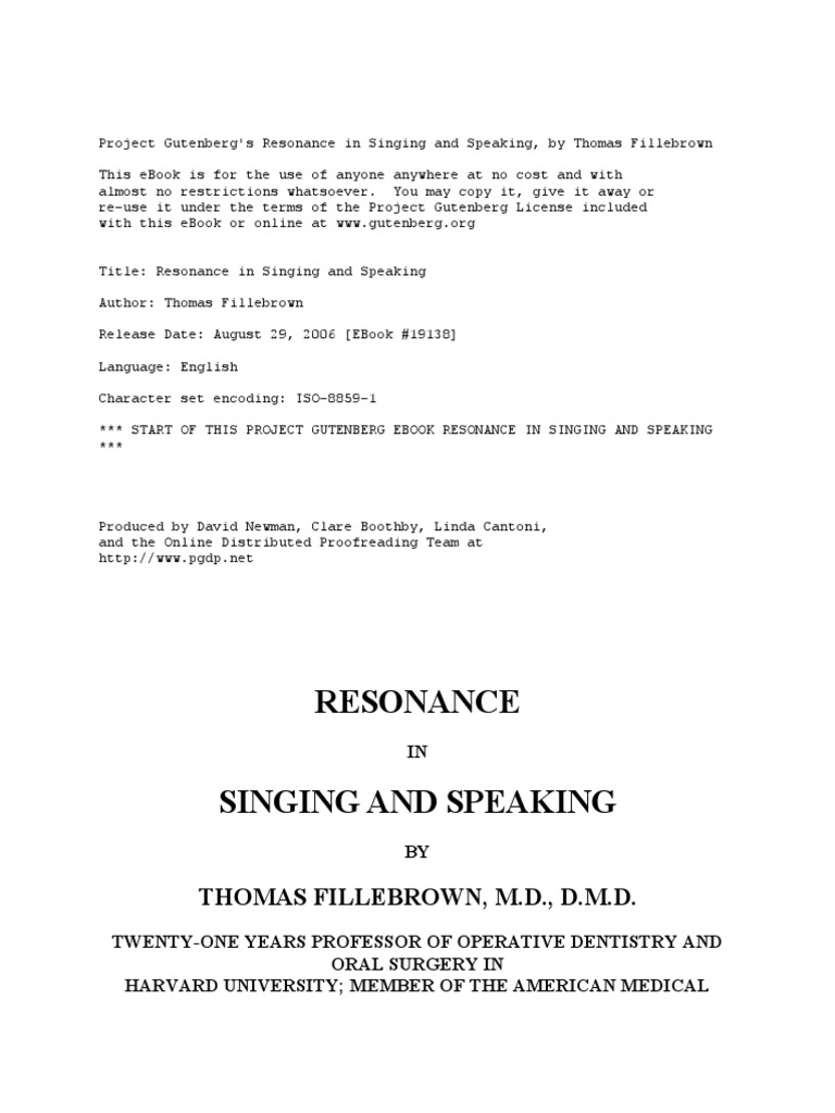 Resonance in Singing and Speaking | PDF | Larynx | Human Voice