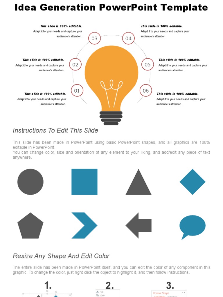 Idea Generation Free PowerPoint Template WD | PDF | Icon (Computing ...
