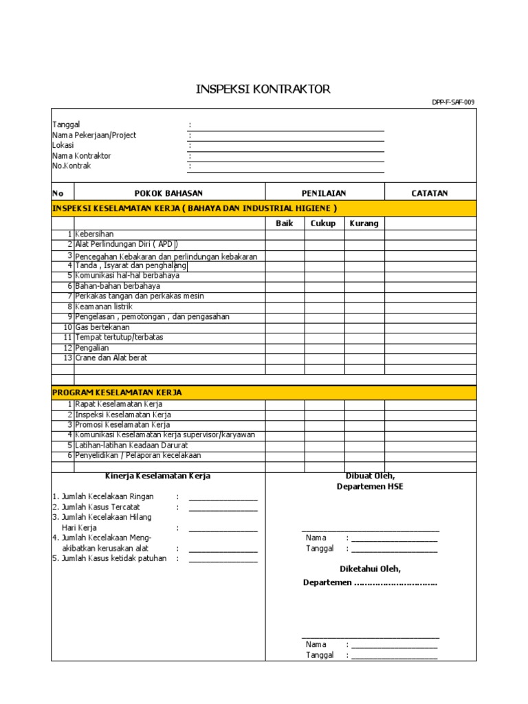 Inspeksi Kontraktor | PDF