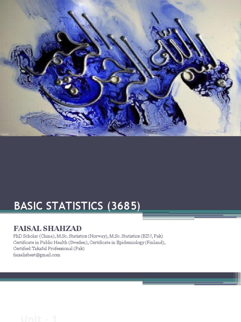 Basic Statistics (3685) PPT - Lecture On 20-01-2019 | Download Free PDF ...