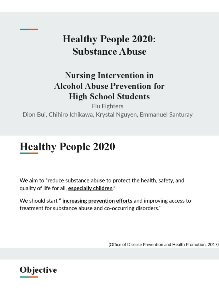 Healthy People Project Presentation | PDF | Alcoholism | Preventive ...
