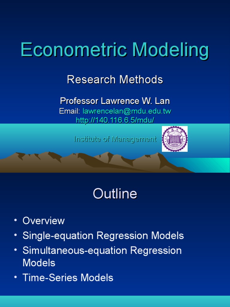 Econometric Modeling | PDF | Ordinary Least Squares | Econometrics