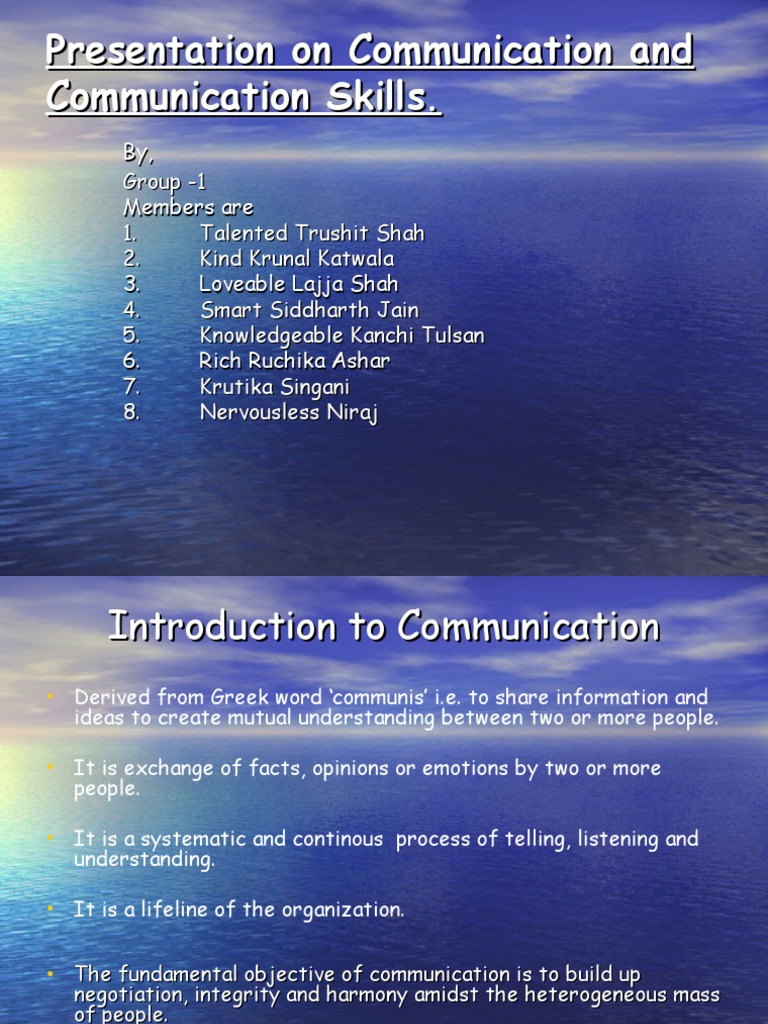 Presentation On Communication Skills | PDF | Communication ...