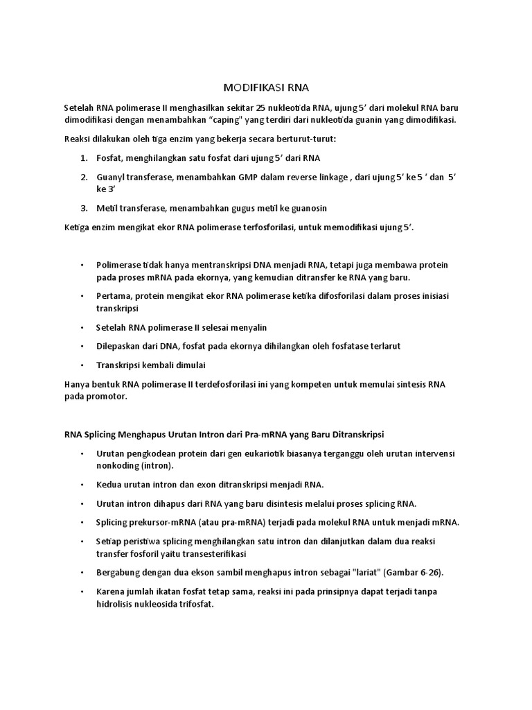Modifikasi Rna | PDF