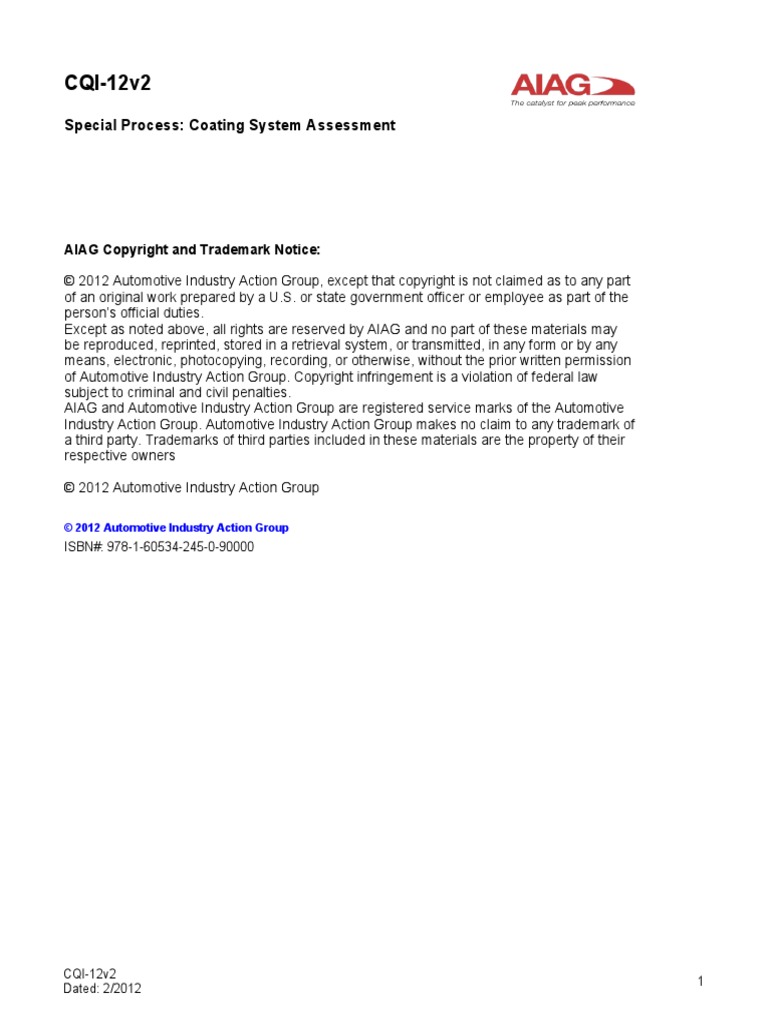 CQI-12 Coating System 3-29-16 | PDF | Specification (Technical Standard ...