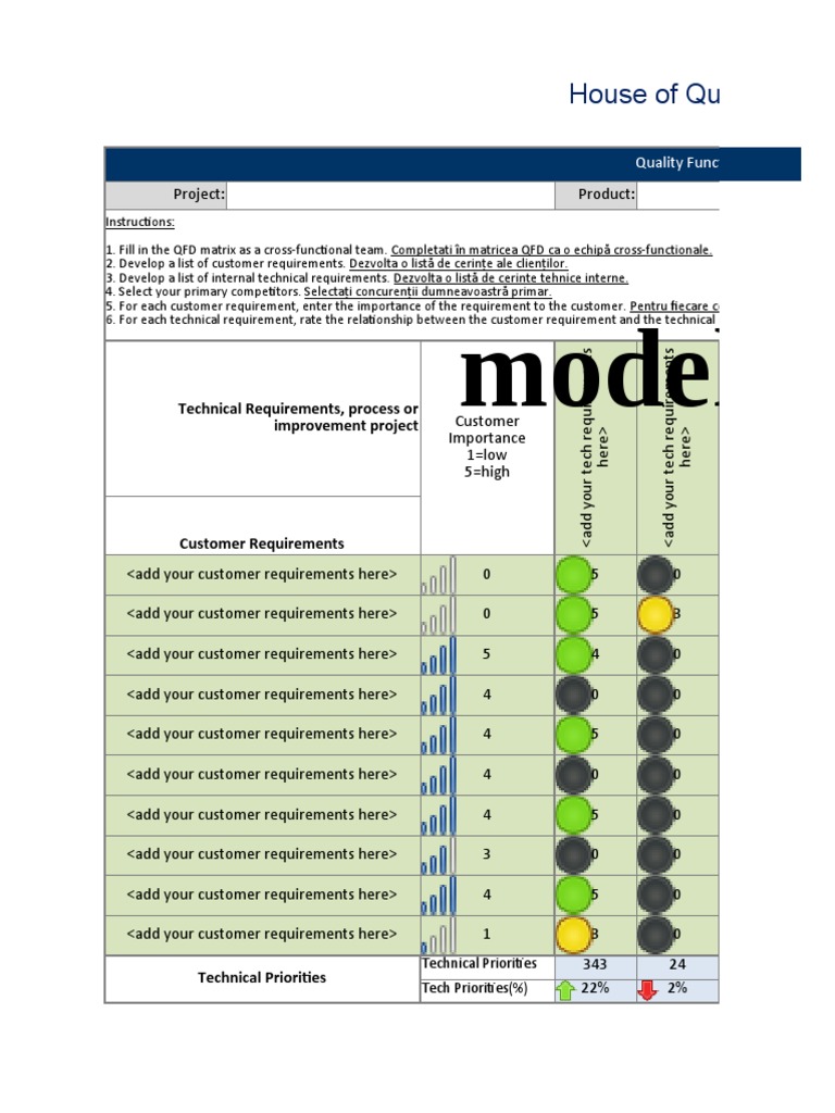 QFD House of Quality Matrix Guide | PDF | Media Manipulation ...