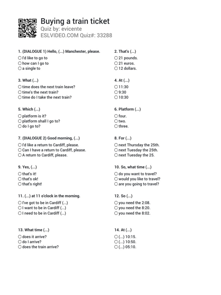 Buying A Train Ticket | PDF