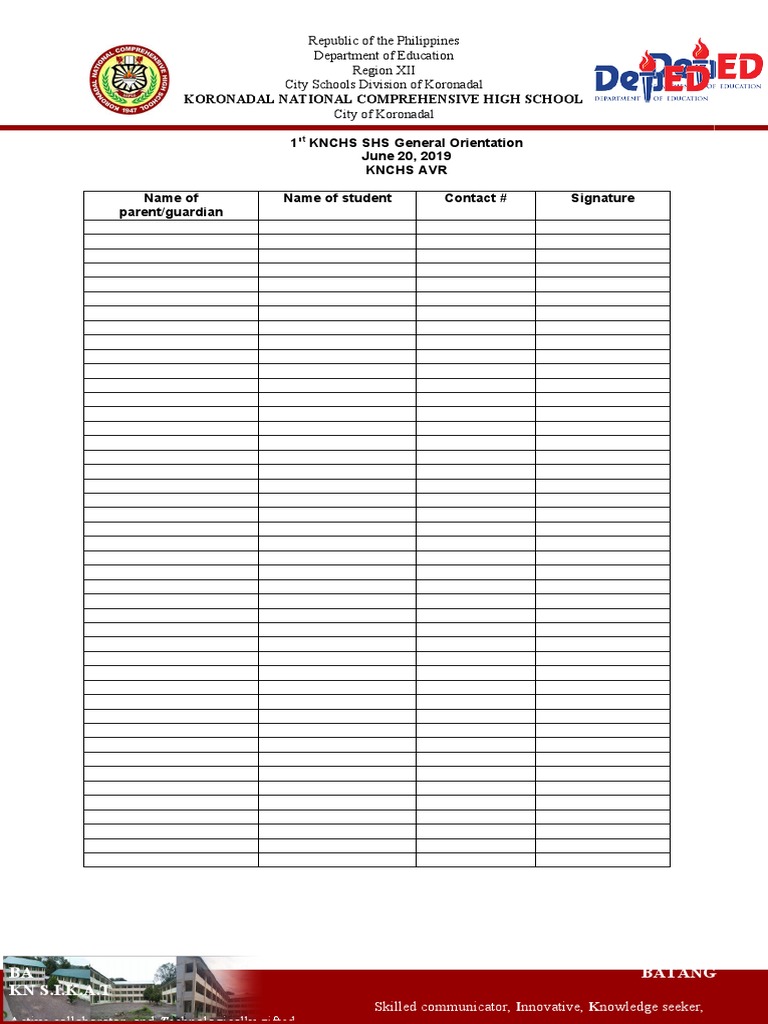 1st General Assembly Attendace Form | PDF