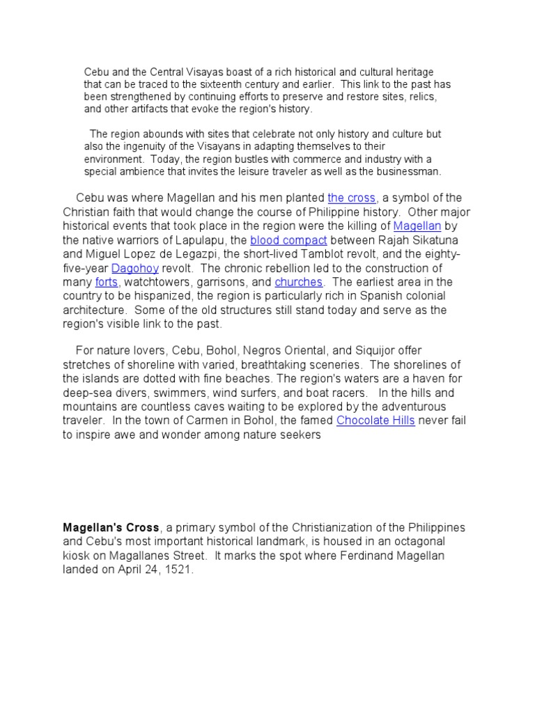 The Cross Magellan Blood Compact Dagohoy Forts Churches | PDF | Philippines