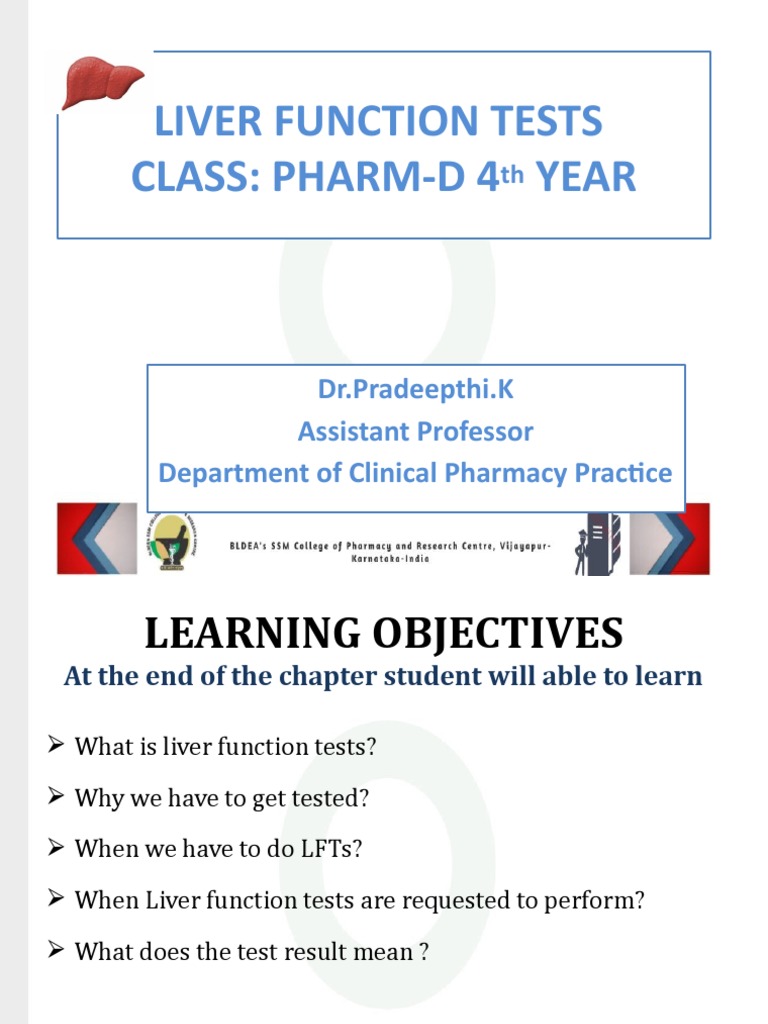 Liver Function Tests - CP - Pharmd 4th Year | PDF | Liver | Alanine ...