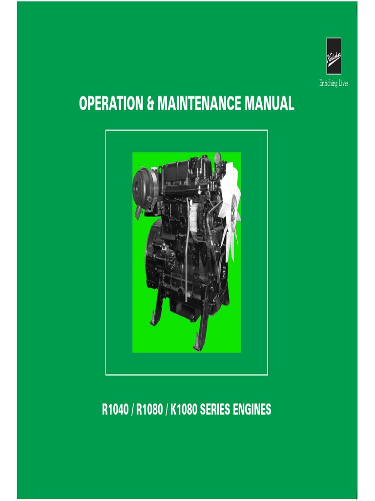 Operation & Maintenance Manual: R1040 / R1080 / K1080 SERIES ENGINES | PDF