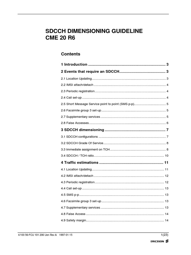 SDCCH Dimensioning Guidelines PDF | PDF | Telecommunications | Mobile ...