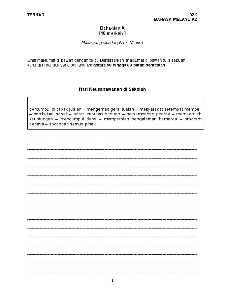 17 Soalan BM Kertas 2 2019 | PDF