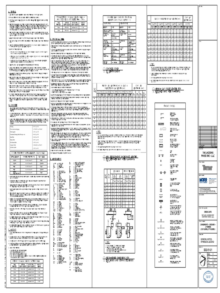 The Lagoons Phase One - L.L.C: General Notes, Symbols & Legend | PDF