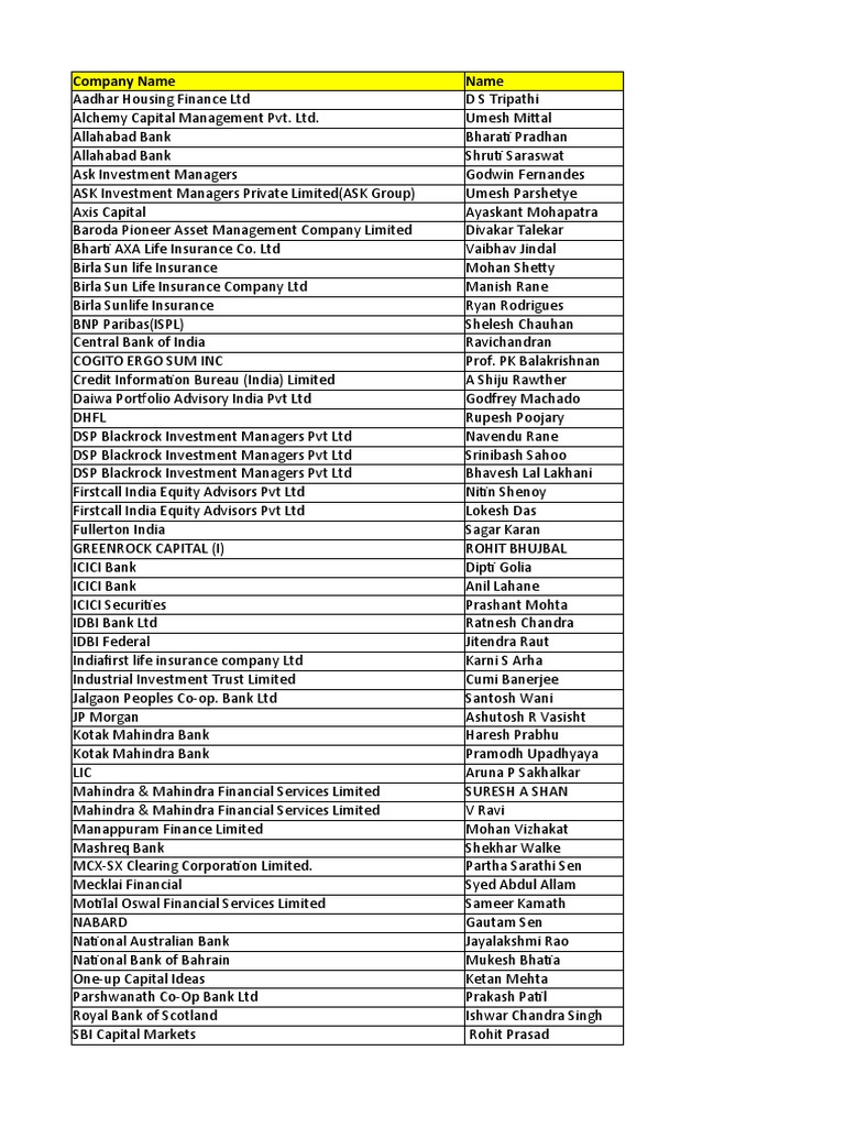 Bfsi Delegate List | Download Free PDF | Chief Financial Officer | Chief Executive Officer