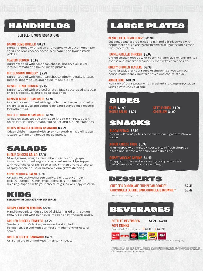 Aussie Grill Menu Main | PDF | Salad | Hamburgers