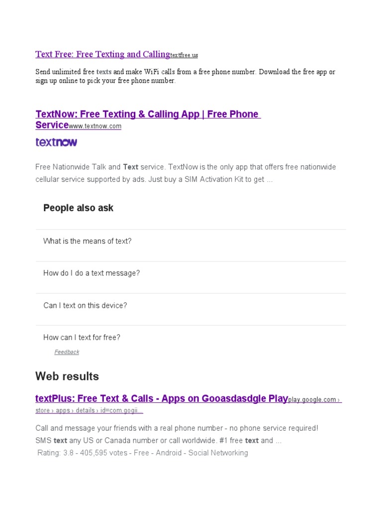 Text Free: Free Texting and Calling | PDF | Computers