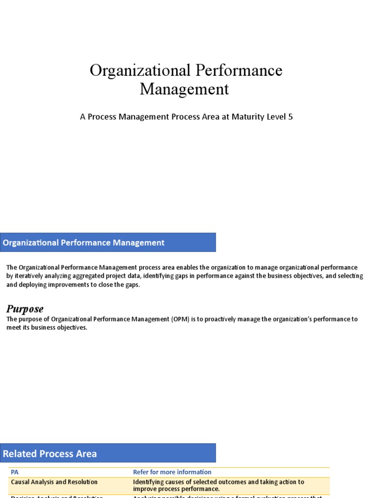 Organizational Performance Management | PDF | Business Process ...