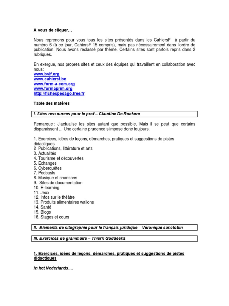 Sitographie PDF | PDF