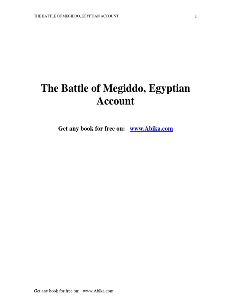 The Battle of Megiddo | PDF
