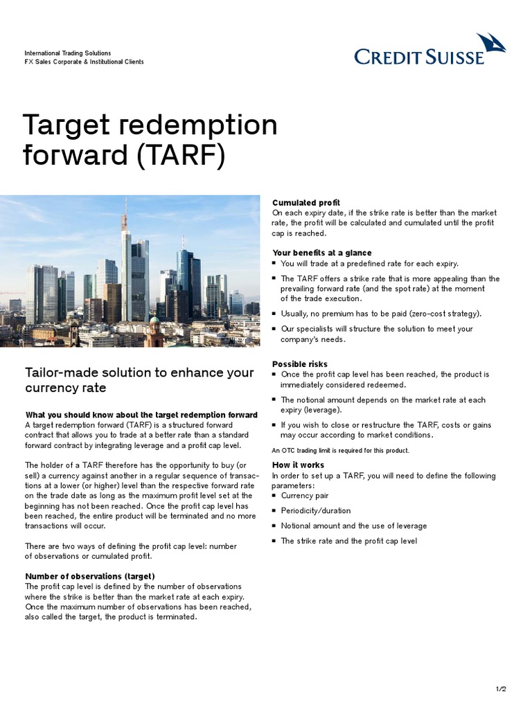 Target Redemption Forward (TARF) : Tailor-Made Solution To Enhance Your ...