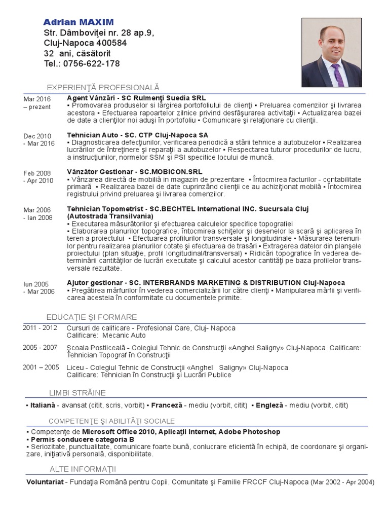 CV Adrian MAXIM PDF | PDF