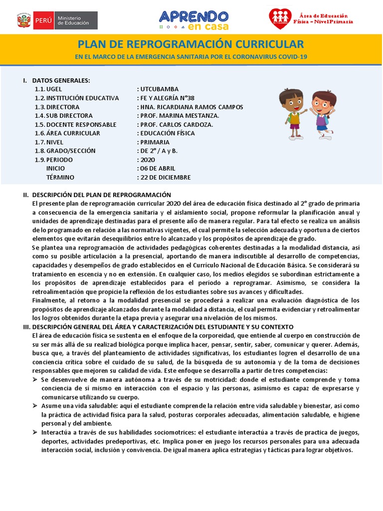 Plan de Reprogramación | PDF | Aprendizaje | Evaluación