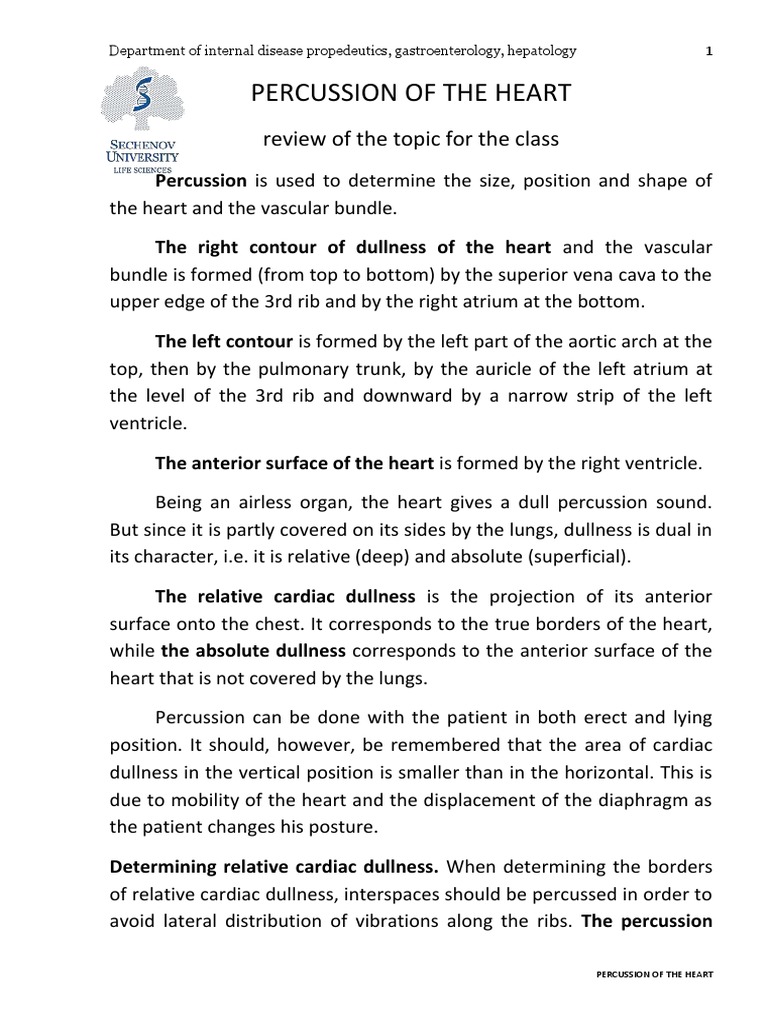 Percussion of The Heart | PDF | Ventricle (Heart) | Heart
