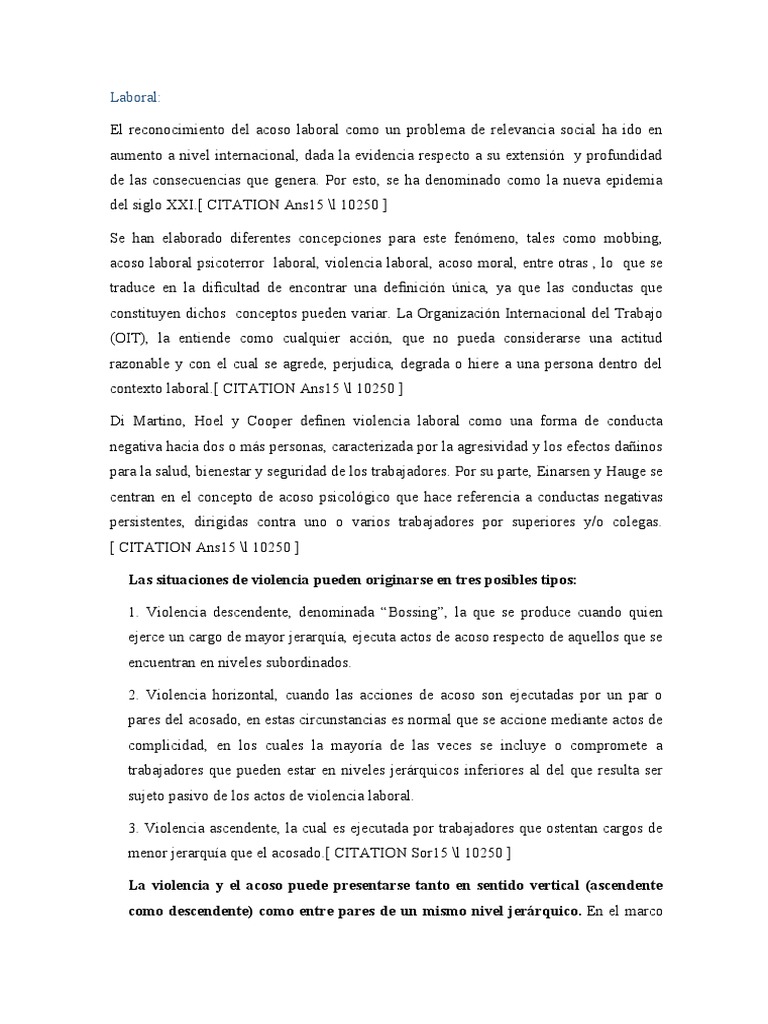 Violencia Laboral Pdf Acoso Sexual Violencia