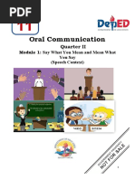 ORAL COMMUNICATION Grade 11 | PDF | Communication | Nonverbal Communication