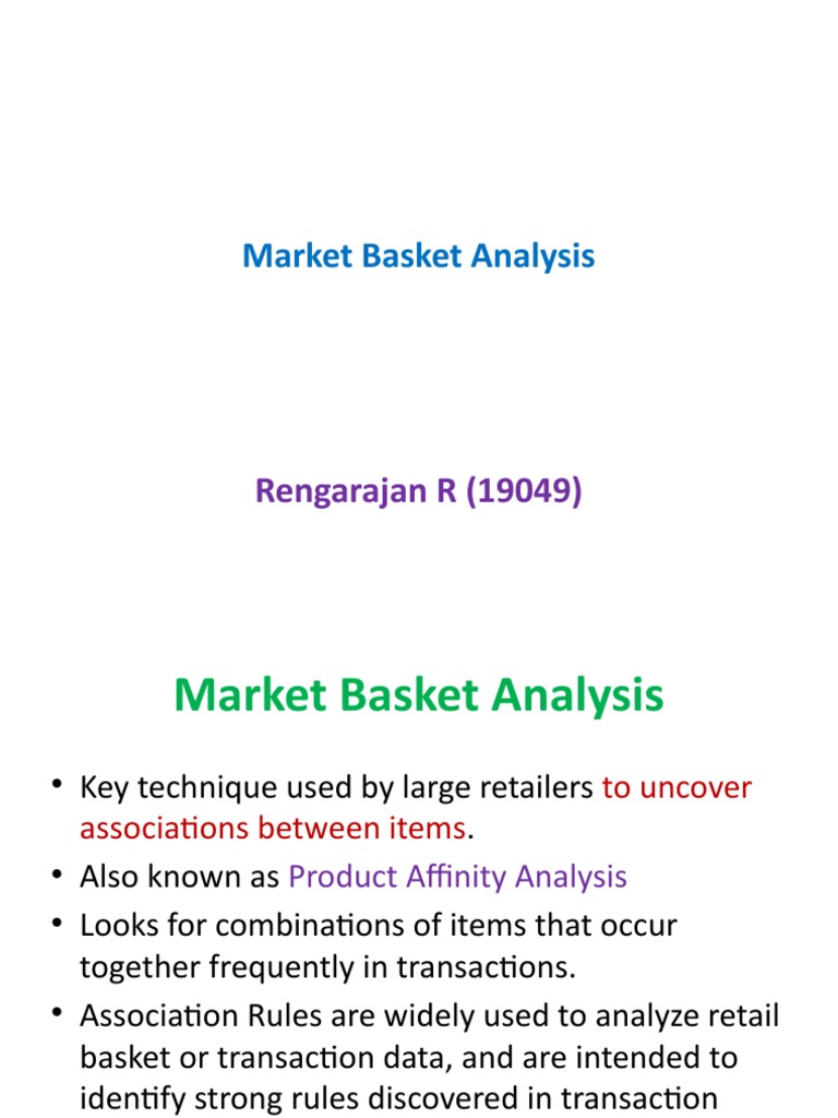 Market Basket Analysis: Rengarajan R (19049) | PDF | Analysis | Data ...