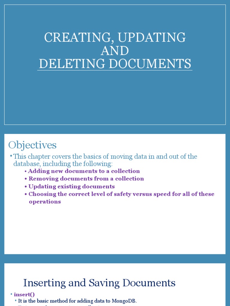 Unit - 5 - Chapter 3 - Creating, Updating, and Deleting Documents in ...