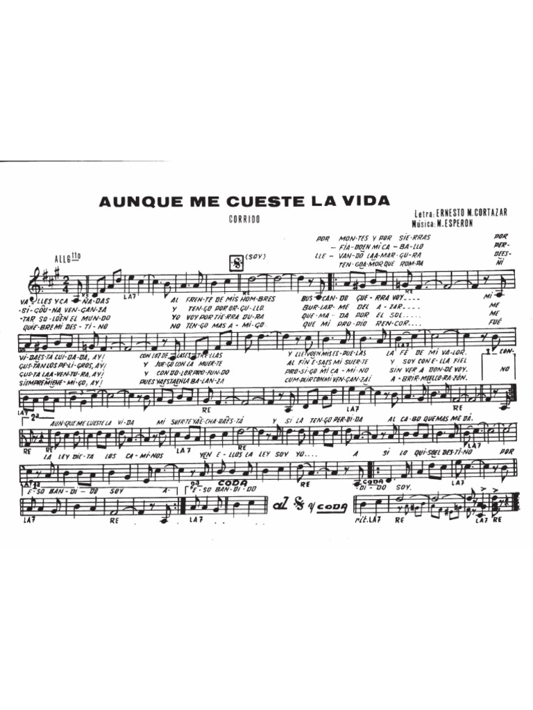 Aunque Me Cueste La Vida PDF | PDF