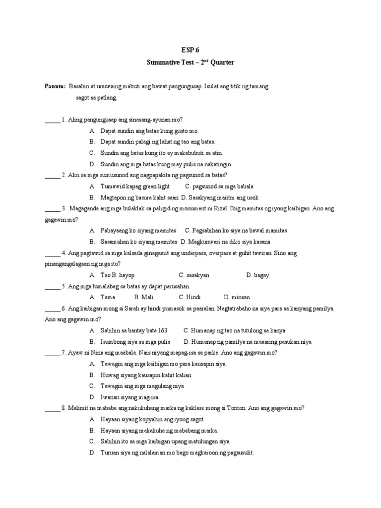 ST - Esp 6 - Q2 | PDF