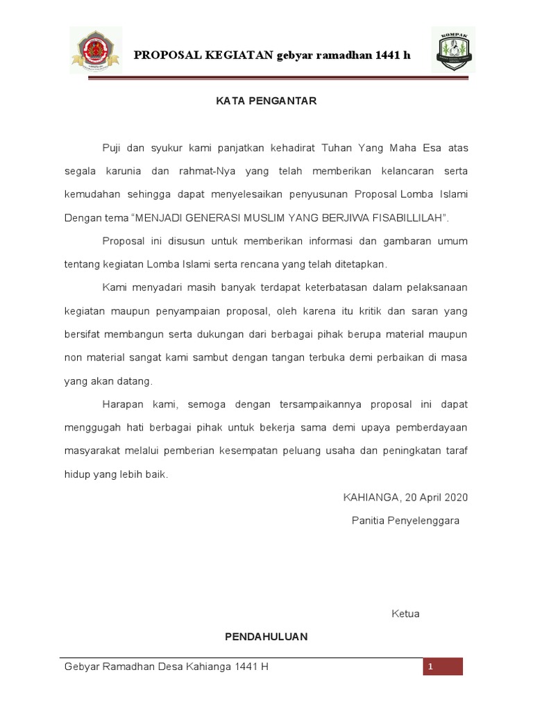 Proposal Lomba Islami Gebyar Ramadhan | PDF