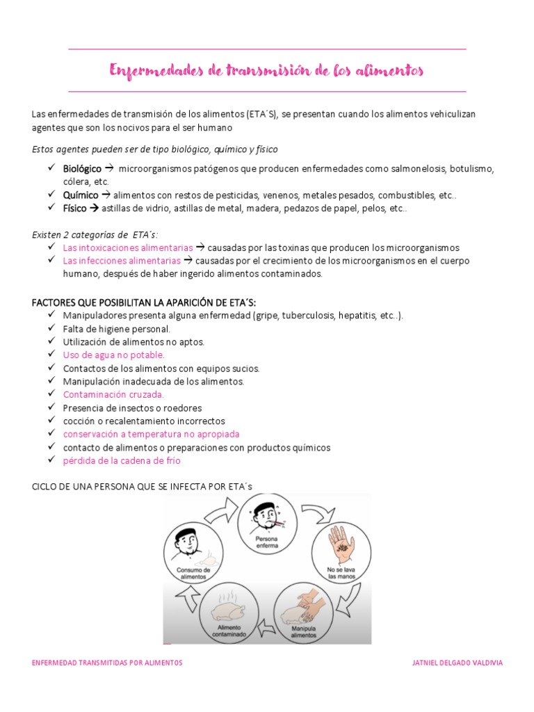 Enfermedades de Transmisión de Los Alimentos (ETA) | PDF | Diarrea ...