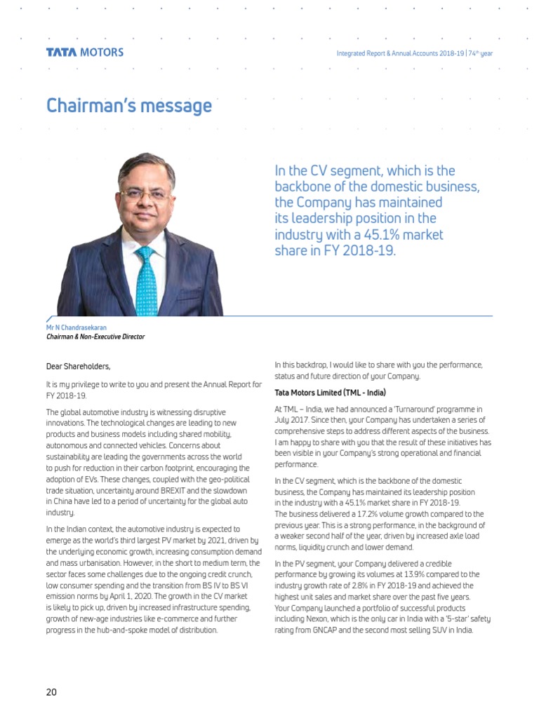Chairman's Message PDF | PDF | Electric Vehicle | Sustainability