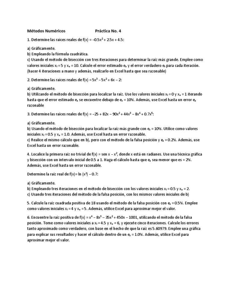 Metodos Numericos Practica No. 4 | PDF | Enseñanza de matemática | Física