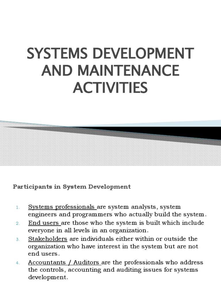 Systems Development and Maintenance Activities | PDF | Information ...