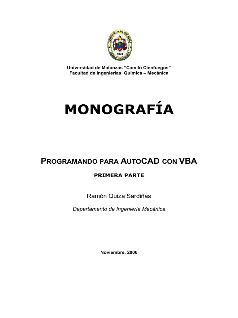 OK Programando para Autocad Con Vba PDF | PDF | Visual Basic para Aplicaciones | Básico