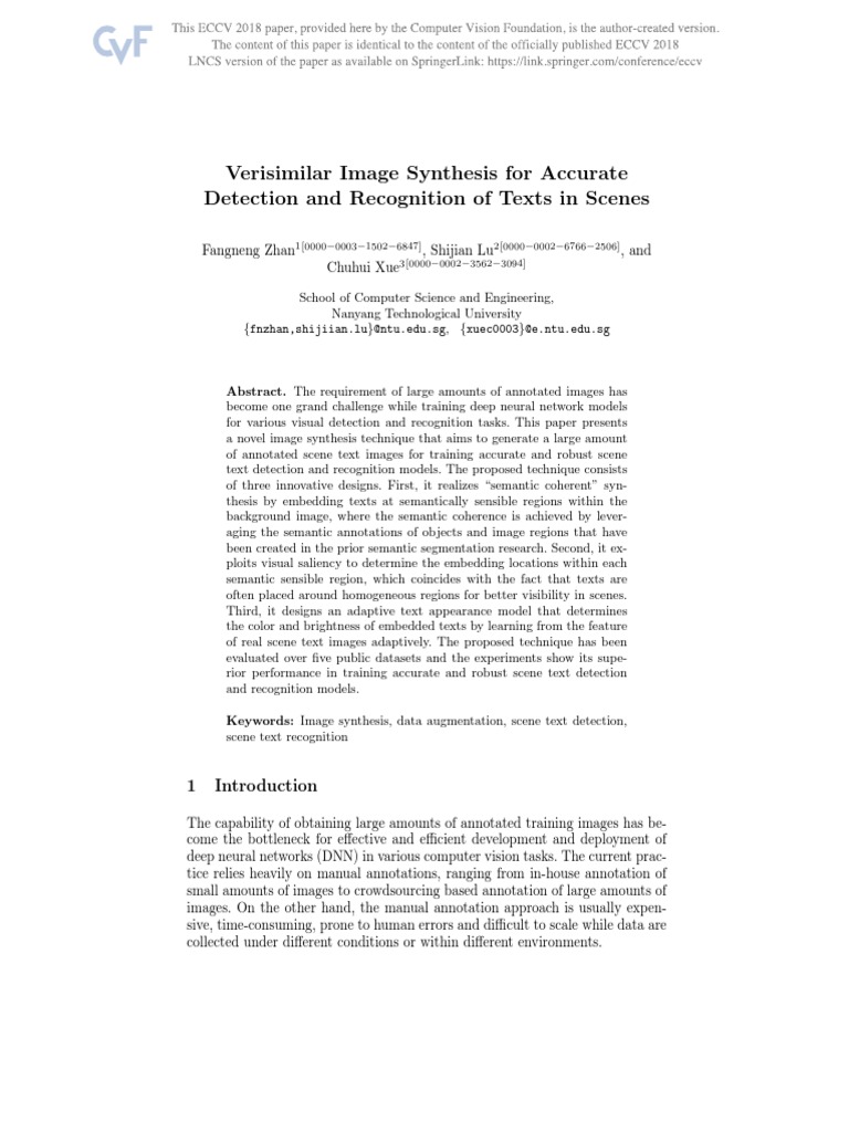 Verisimilar Image Synthesis For Accurate Detection and Recognition of Texts in Scenes | Download ...
