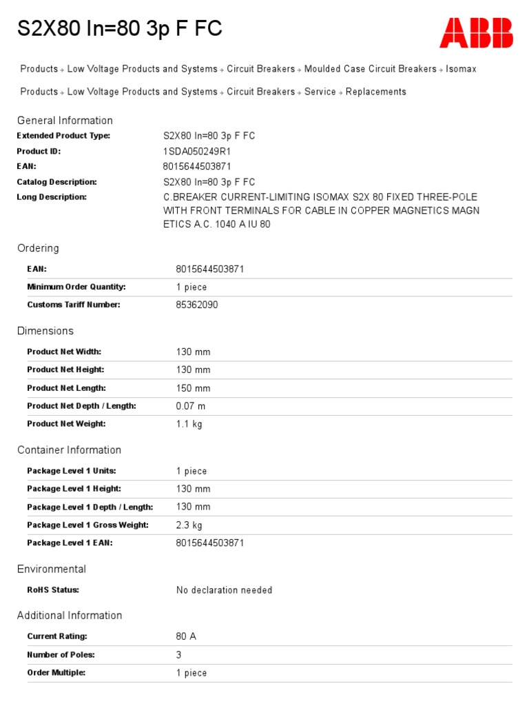 S2X80 in 80 3p F FC: General Information | PDF | Transformer ...