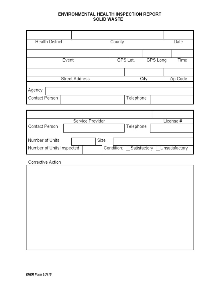 Solid Waste Inspection Report Template | PDF