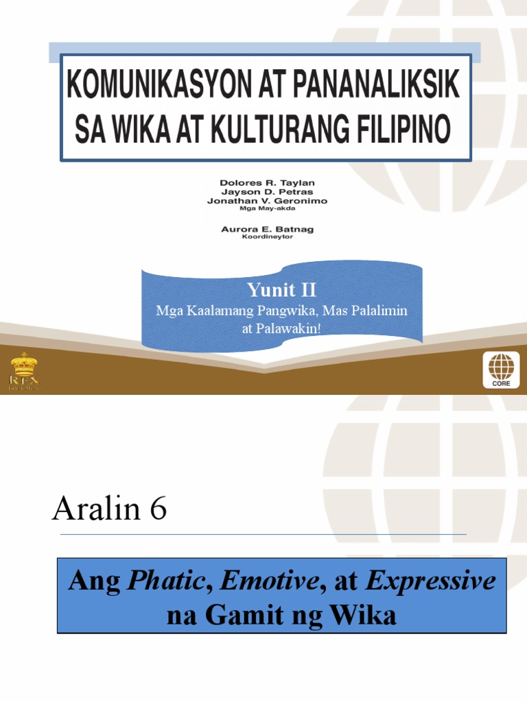 Aralin 6 Ang Phatic Emotive at Expressive Na Gamit NG Wika | PDF