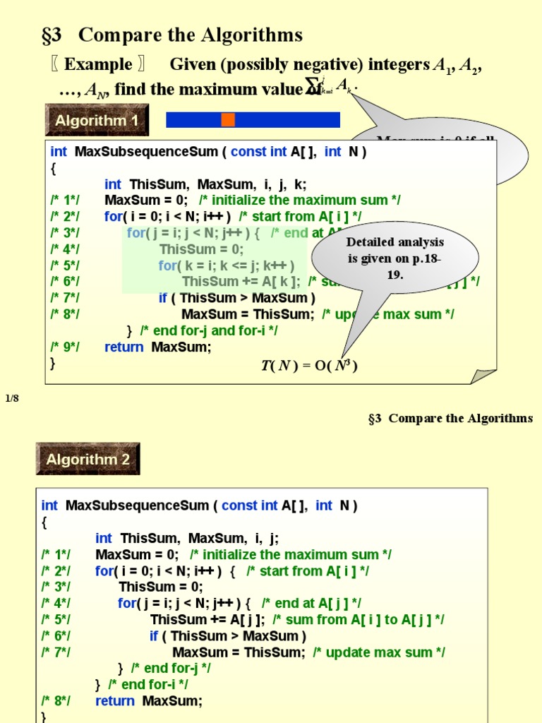 3 Compare The Algorithms:, A,, A, Find The Maximum Value of | PDF ...