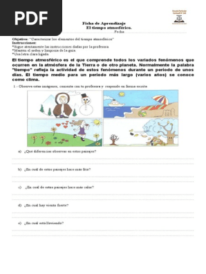 Hoja de Trabajo Patrones del Tiempo y Clima NGSS - Educational Images ...