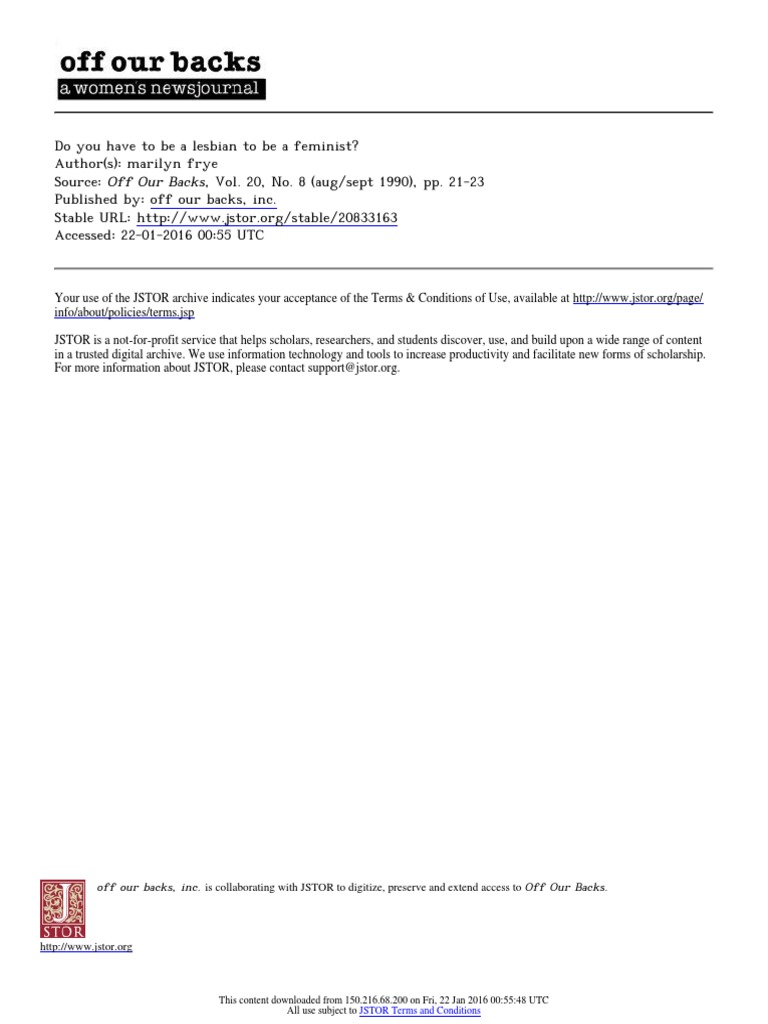 Off Our Backs, Inc. Is Collaborating With JSTOR To Digitize, Preserve ...