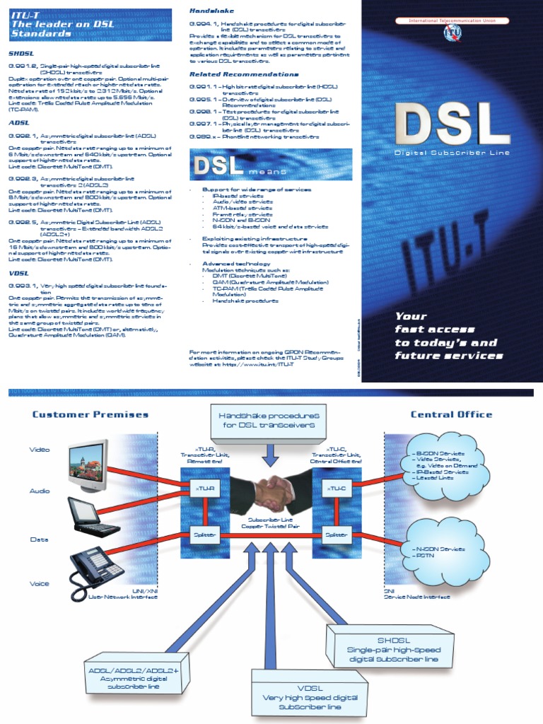 Itu-T The Leader On DSL Standards: Your Fast Access To Today's and Future Services | PDF ...