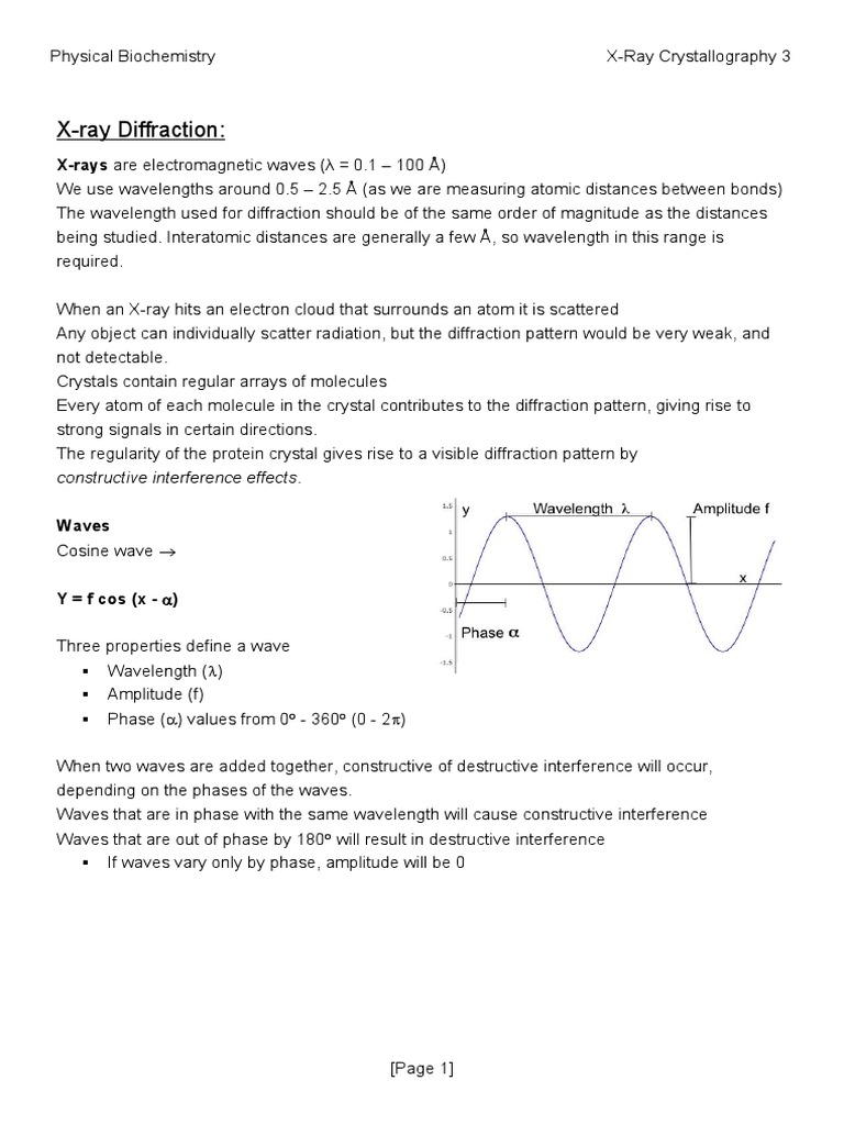 X-ray Diffraction:: X-rays are electromagnetic waves (λ = 0.1 - 100 Å ...