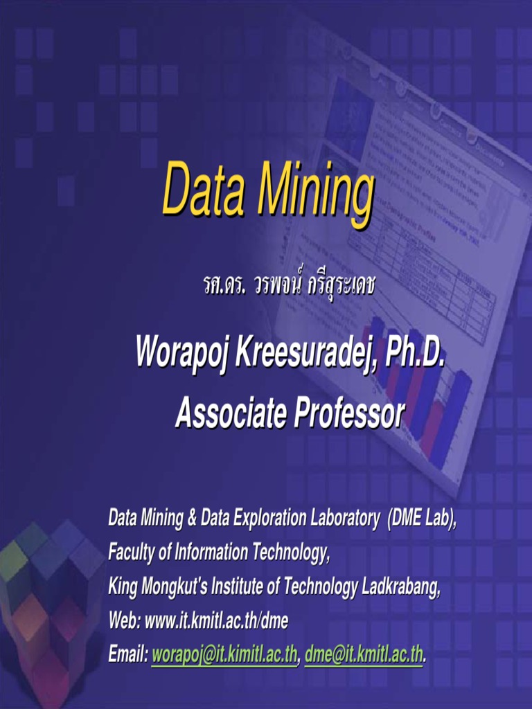Data Mining by Worapoj Kreesuradej | PDF | Data Mining | Databases